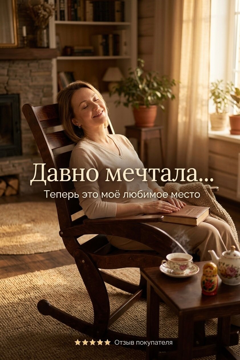 Кресло-качалка Playwoods, деревянная, стиль классический, цвет венге