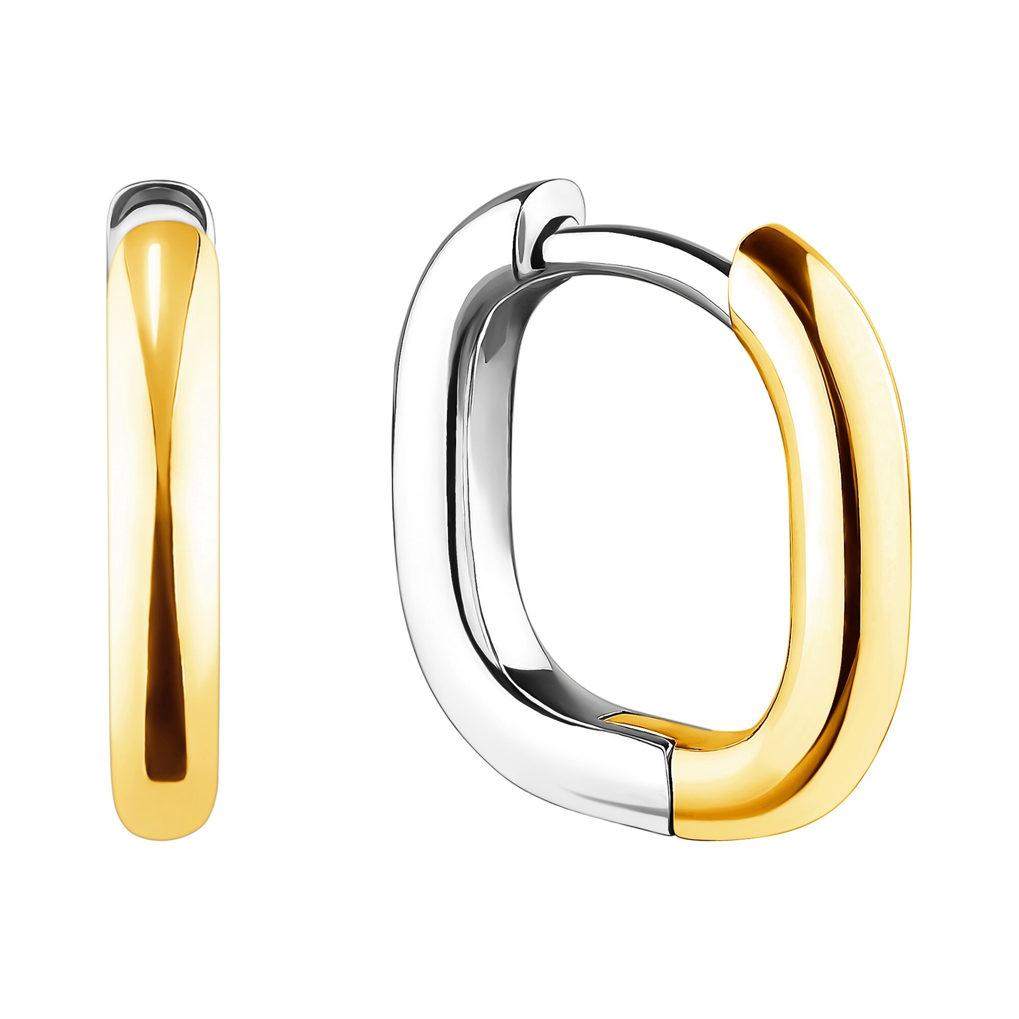 Серьги, серебро, 925 проба, золочение