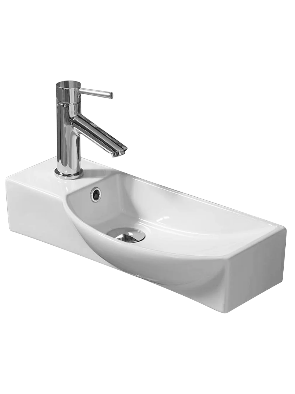 Раковина WeltWasser Aisbach 7945 GL-WT L 45 10000008690 Белая глянцевая, санфаянс, подвесная