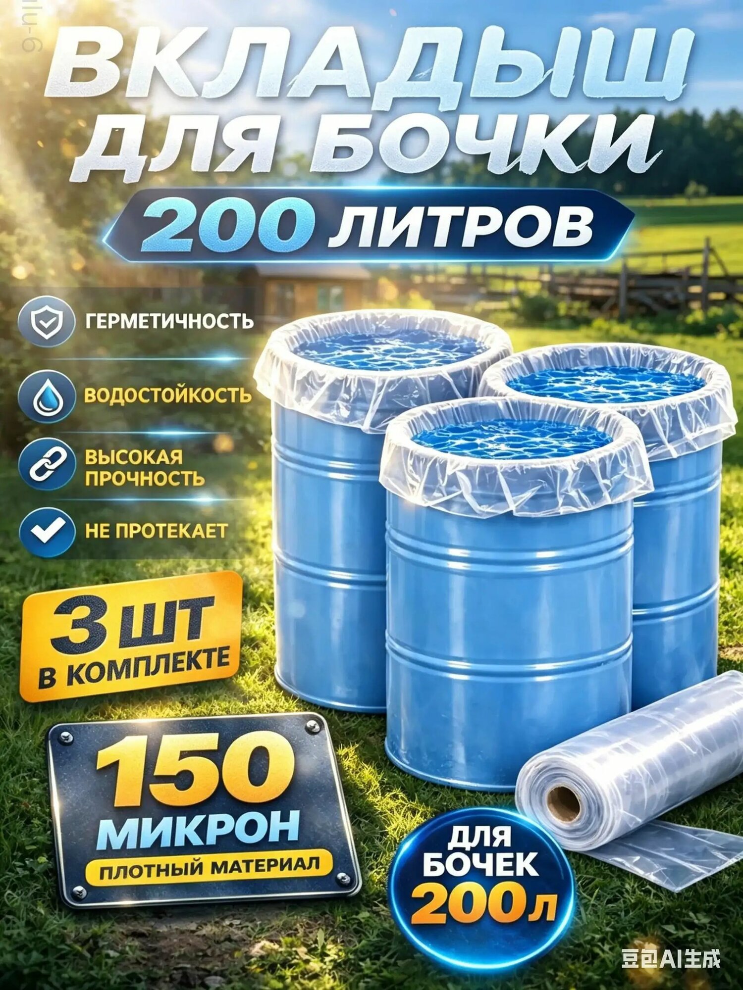 Гри-вкладыш для бочки Полиэтилен
