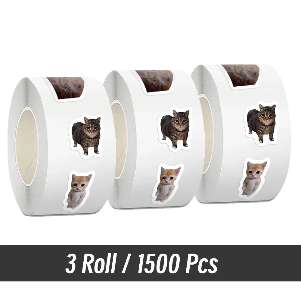 Набор стикеров LOLEDE с мемами и кошками 3 roll