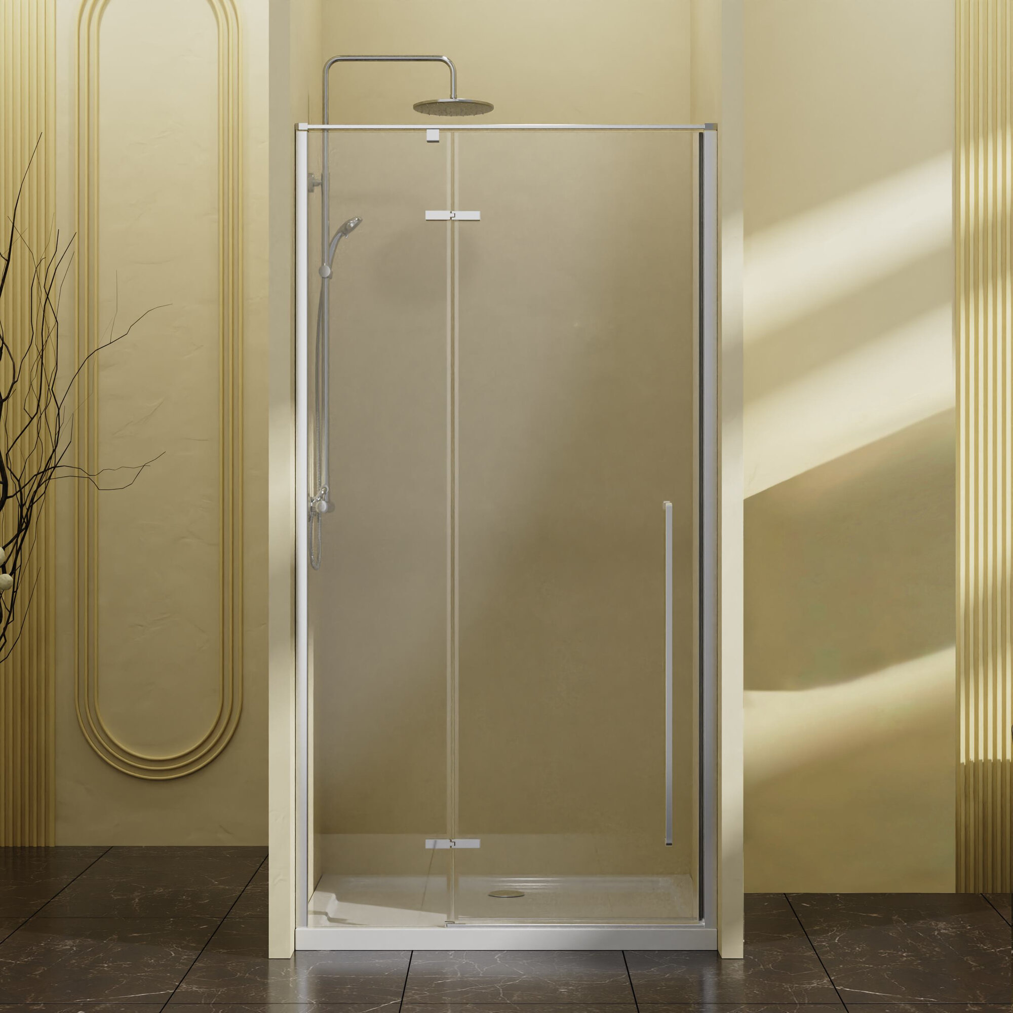 Душевая дверь в нишу Vincea Слим-Н (Slim-N) VDPH-5SN900CL 90 см, профиль хром, стекло прозрачное