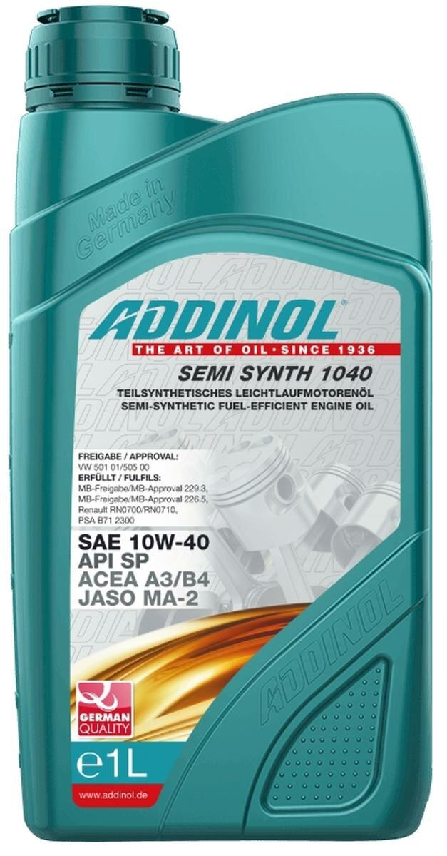 Масло моторное Addinol Semi Synth 1040 10W-40 (1л) 72098407, AD-10W40-SS-1L