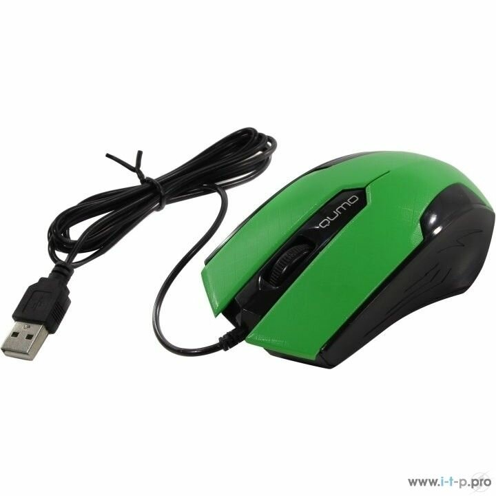 Мышь Qumo Office M14 Green, проводная, оптическая