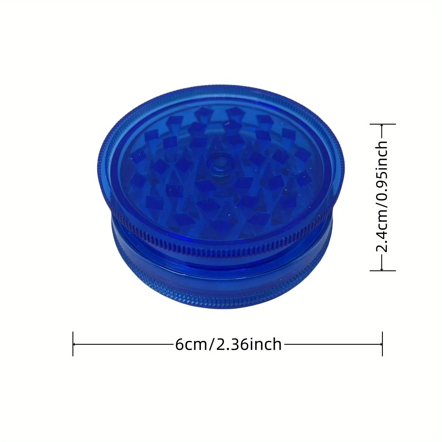 Пластиковая мельница для трав 60 мм 3-слойная Синий, Blue-60mm