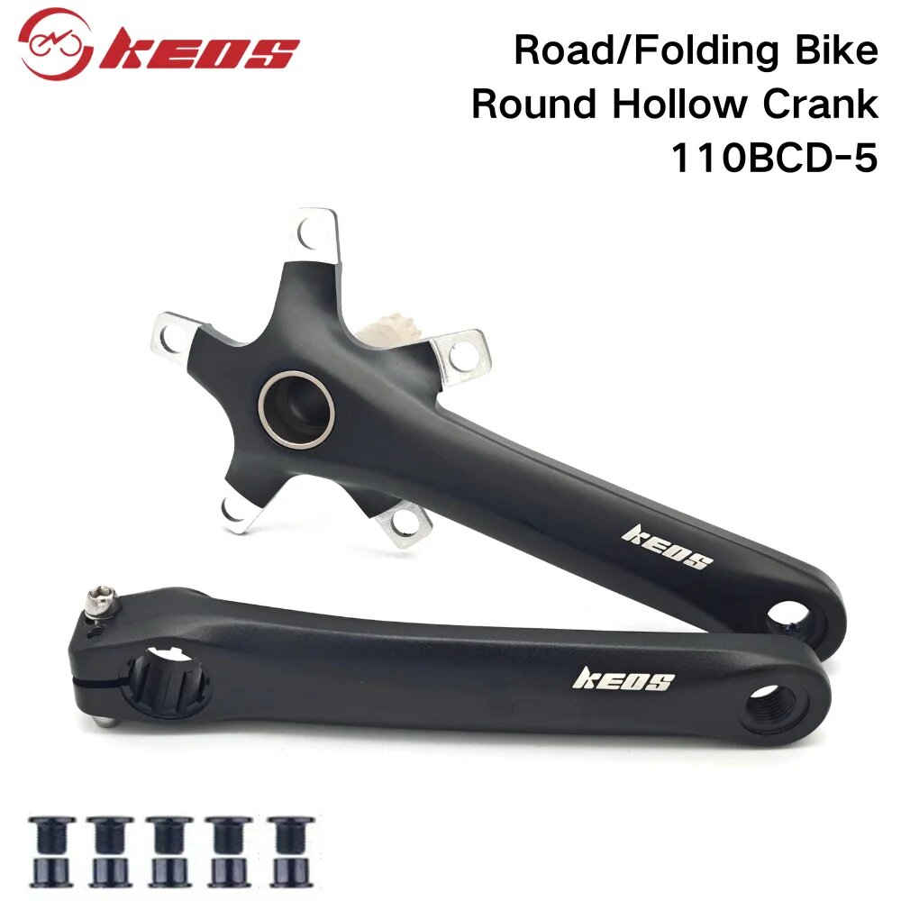 Шатуны KEOS черные 110BCD для Road/Folding Bike