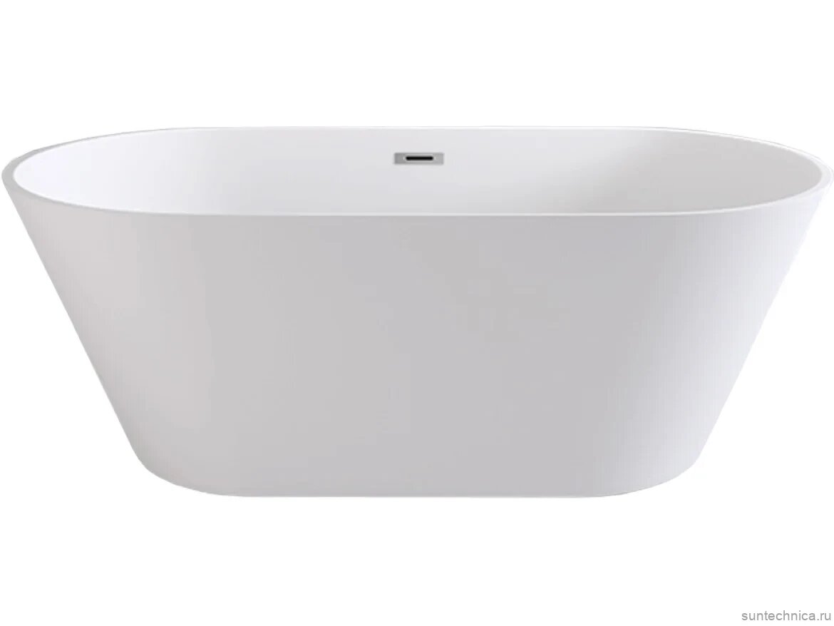 Акриловая ванна Black&White Swan SB103 170x80 см, отдельностоящая, белая, овальная, с каркасом, со сливом-переливом, с донным клапаном, артикул 103SB00, страна Дания, поверхность Глянцевая, цвет белый