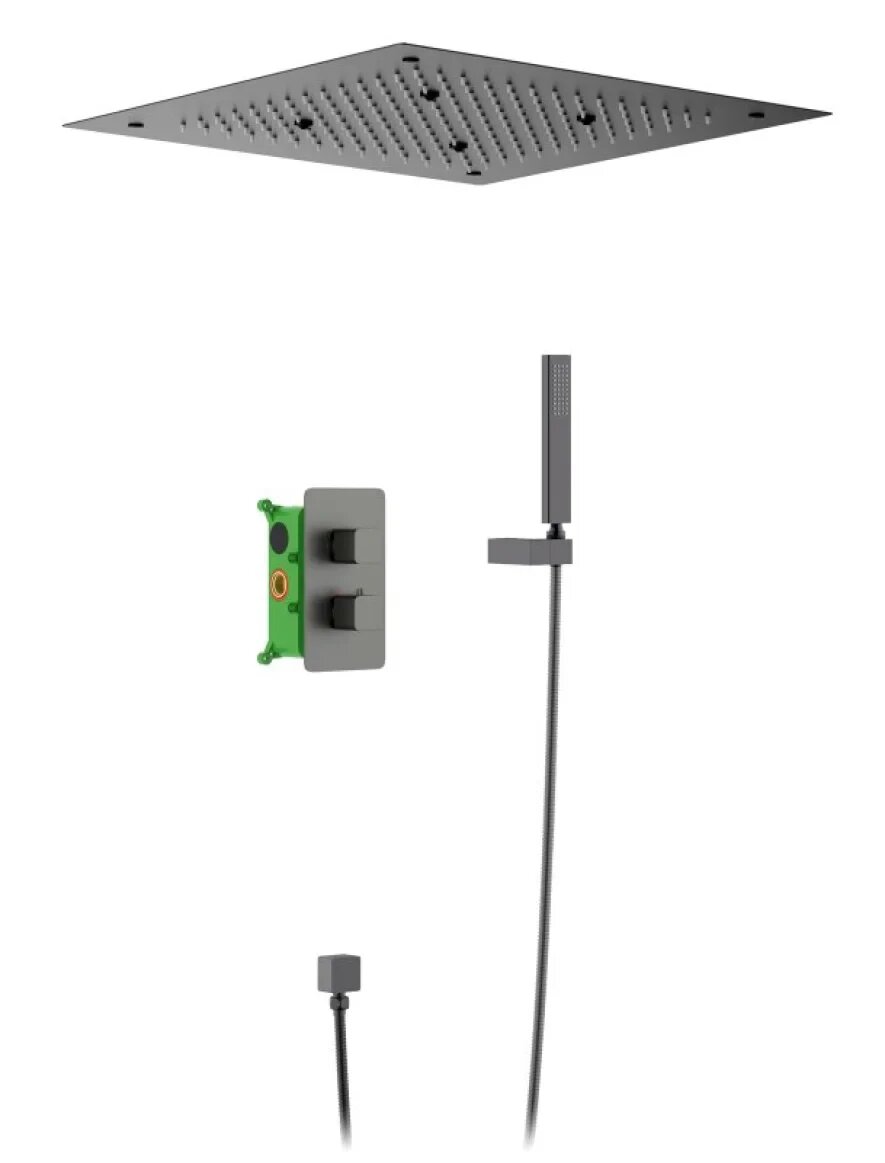 Душевой комплект Timo Petruma SX-5029/18SM С внутренней частью, с термостатом, черное золото, латунь, матовая