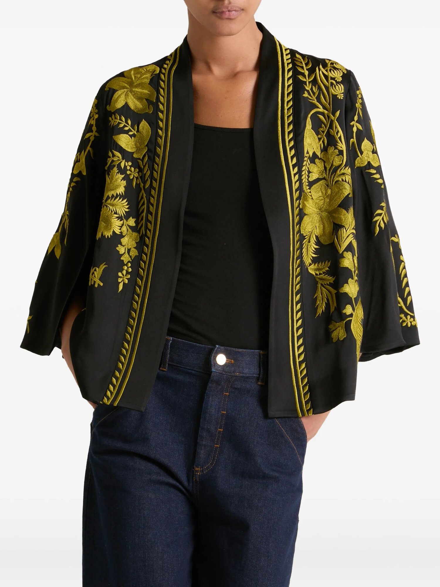 Накидка Temperley London Thisbe floral-embroidered cape, размер 6 — фото 1
