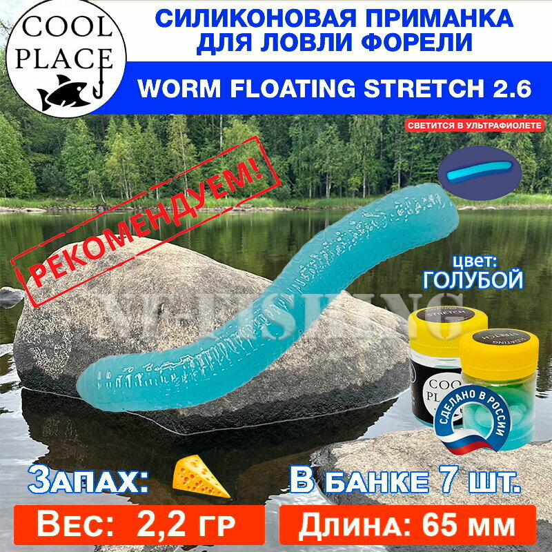 Приманка Cool Place BUK Floating stretch 6,5см, цвет голубой (Glow), с ароматом сыра