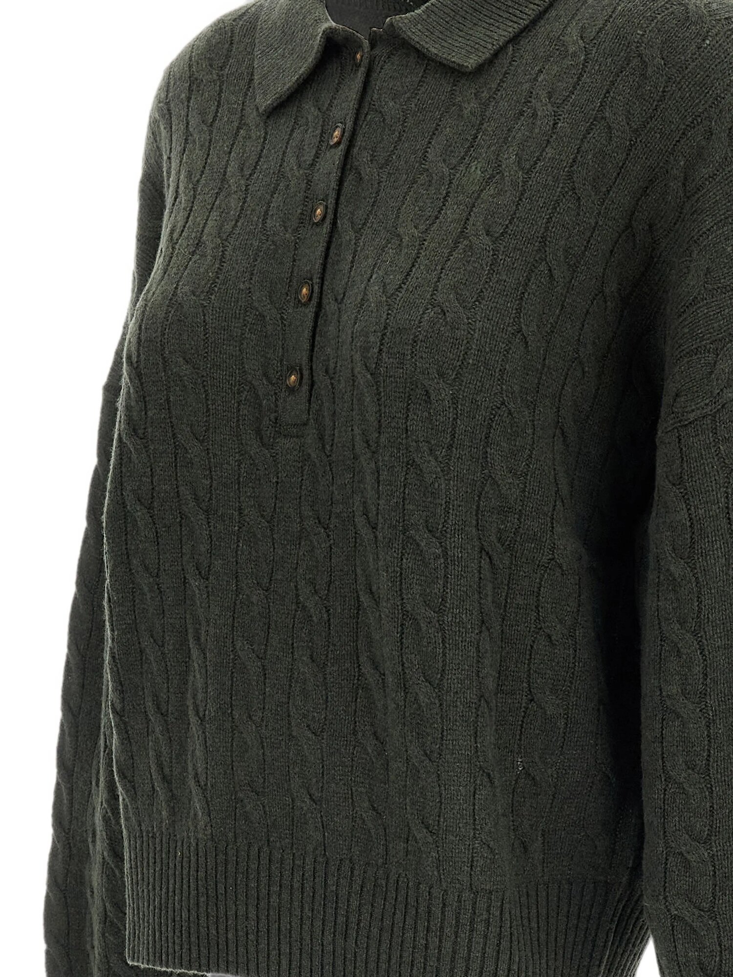 Свитер Polo Ralph Lauren Cable-knit polo-collar sweater, размер 0 — фото 1