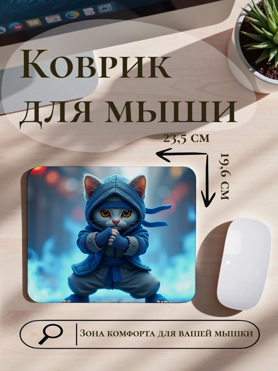 Коврик для мыши котенок шаолинь