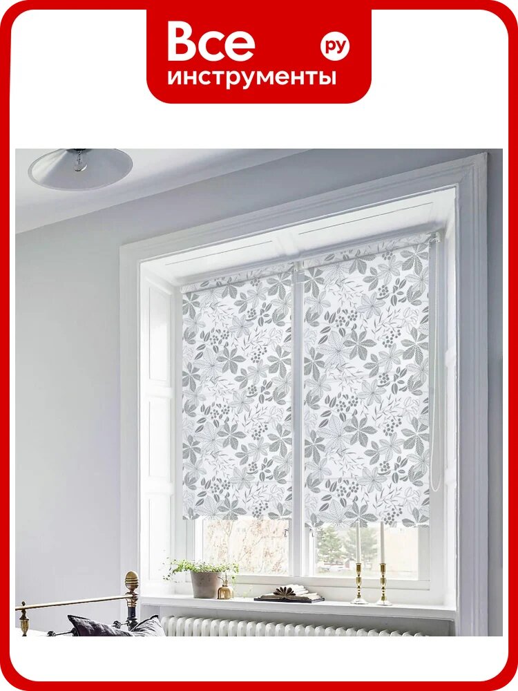 Рулонные шторы Эскар "Торонто", серые, 73x160 см, 100% полиэстер