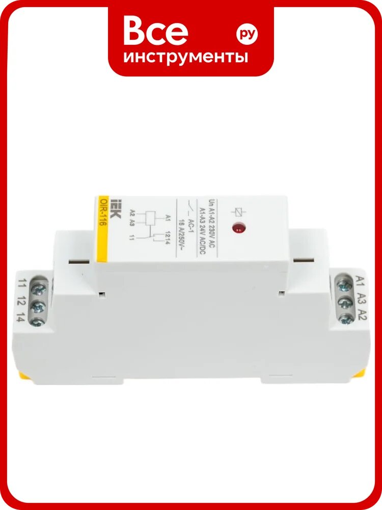 Промежуточное реле IEK OIR 1 контакт 16А 230В AC OIR-116-AC230V