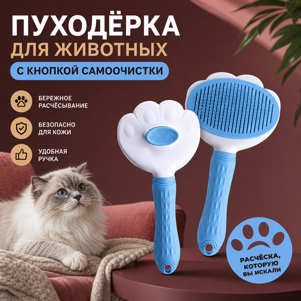 Фурминатор для вычесывания подшерстка кошек и собак, профессиональный уход, удаление подшерстка, снижает линьку