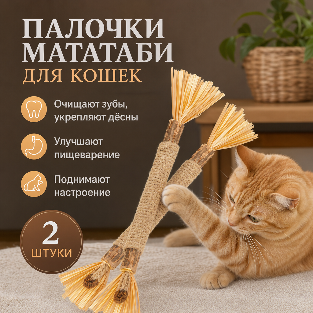Набор натуральных палочек мататаби для кошек, натуральный мататаби, натуральный материал