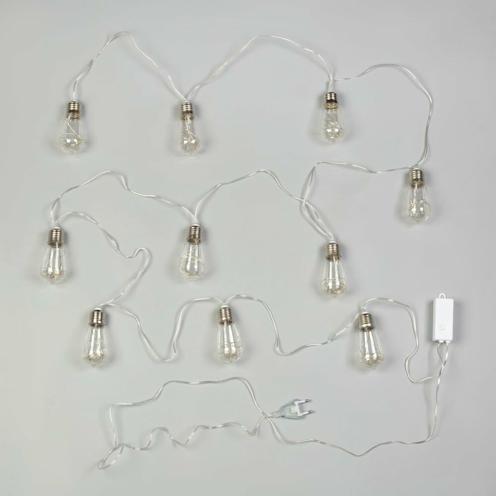 Нить Luazon ROSA 3 м, с насадками Лампа 8 см, IP20, Н. С. LED-80-12V, 8 режимов, белый 6929847 — фото 1