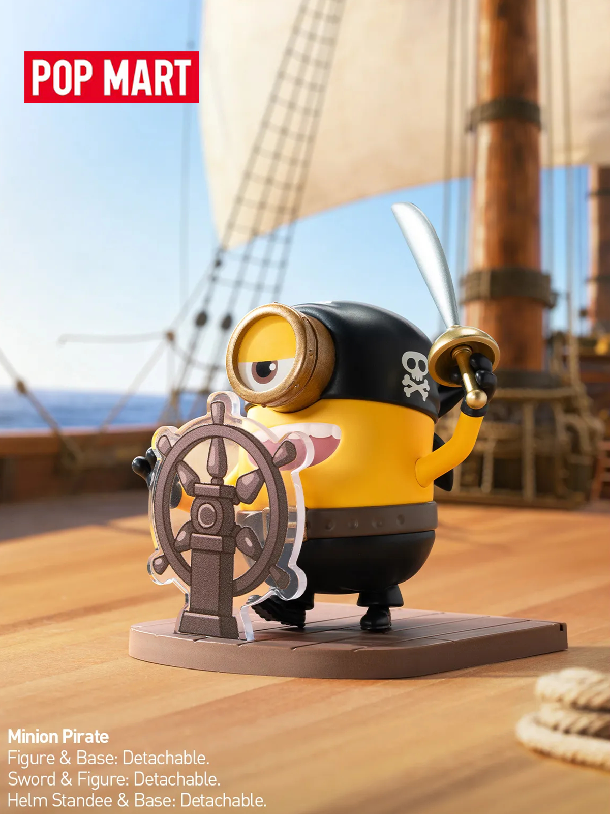 Коллекционная фигурка Слепая коробка POP MART Minions and Monsters Series Figures-Minion Pirate