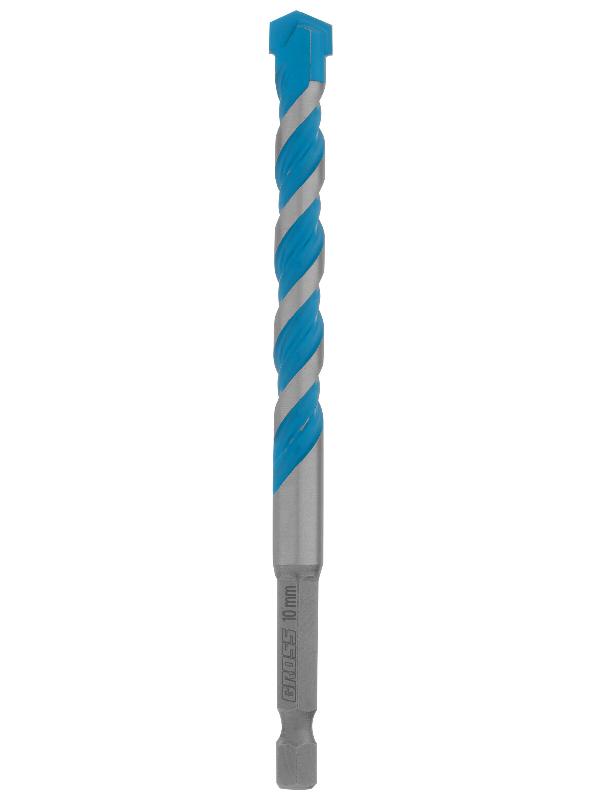 Сверло универсальное Gross Multipurpose PRO, 10 мм, по дереву, металлу, бетону и плитке, ВК8, 6-гранный хвостовик 706014