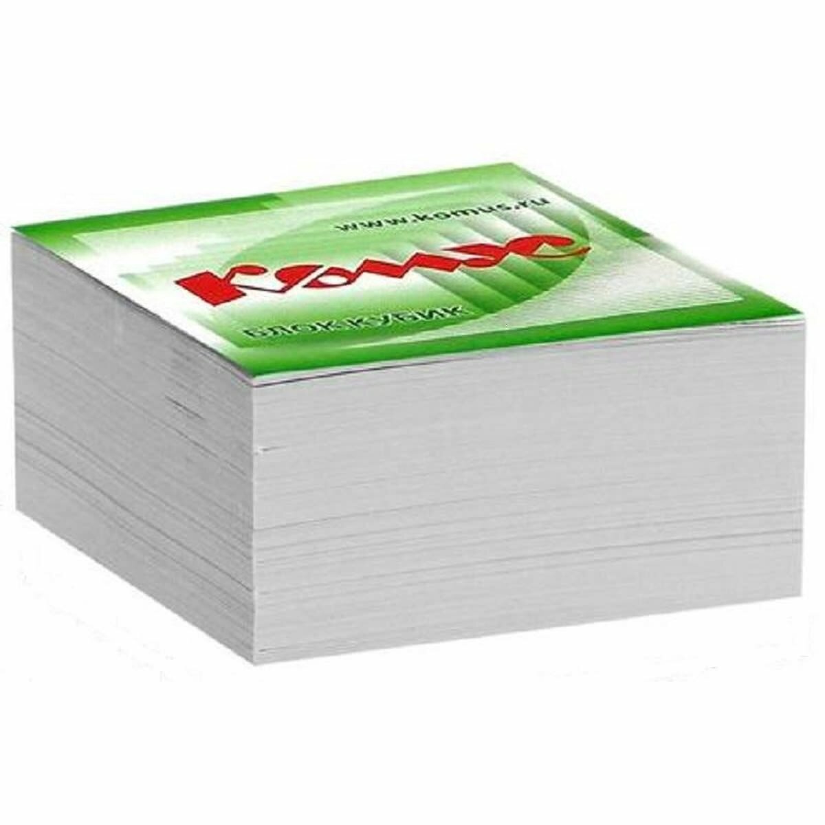 Блок-кубик для записей Комус, 90x90x50мм, белый, 100 г/кв. м (154935)