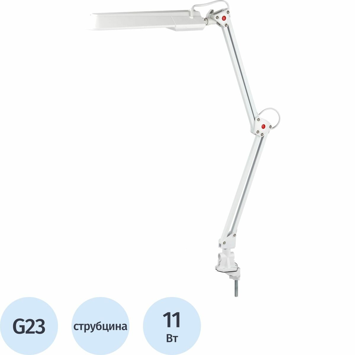 Светильник настольный ЭРА NL-201 (люмин. лампа, G23, 11Вт) белый