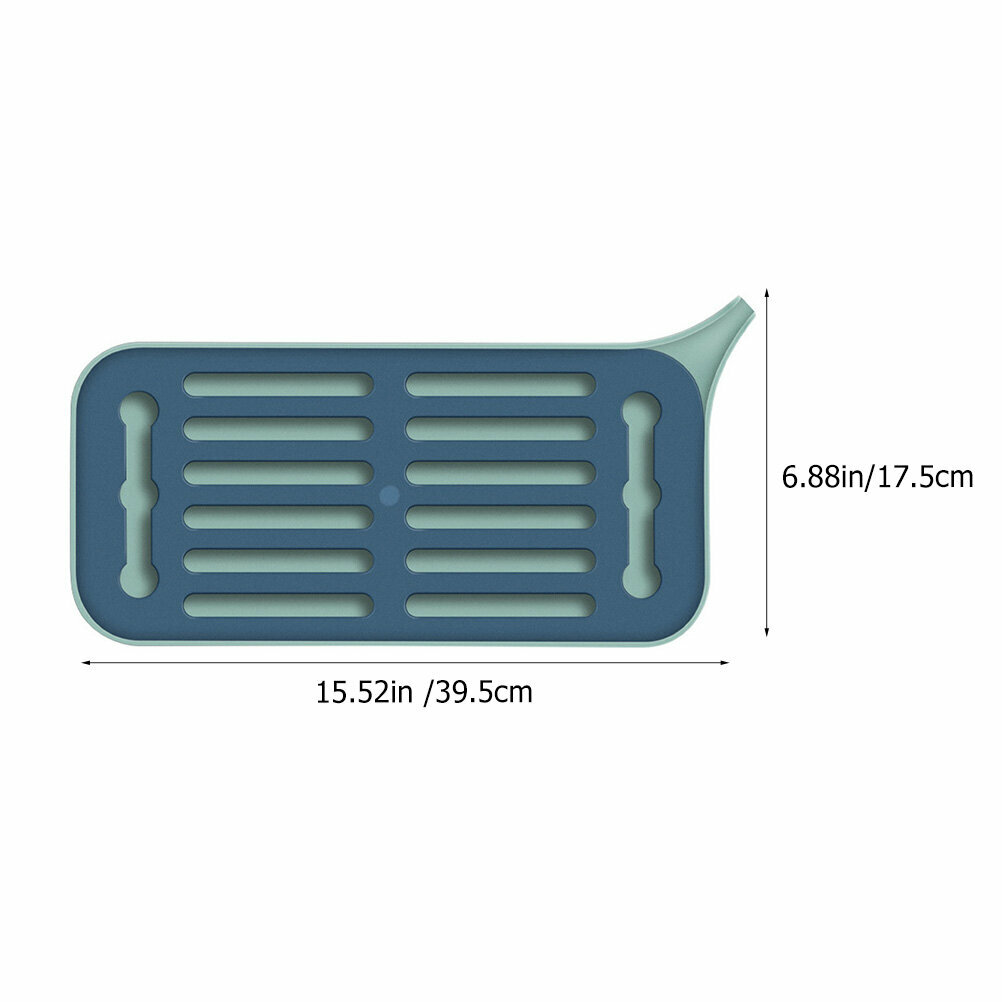 Подставка Для Посуды Из Пластика 39.5X17.5X2Cm Зеленого Цвета Долговечная И Практичная С быстрым Отведением Воды
