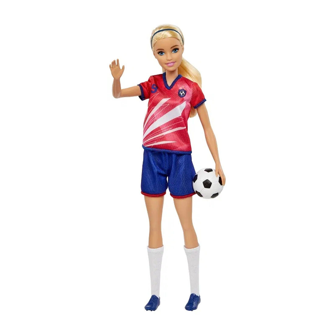 Кукла Barbie HCN17 модельная, футболистка в красной майке (светлые волосы) — фото 1