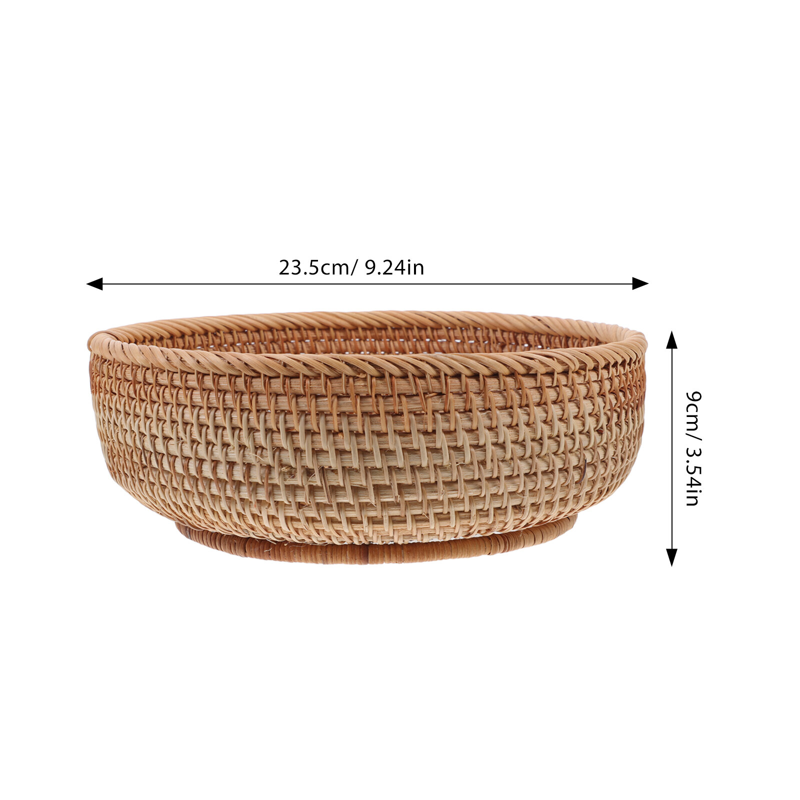 Корзина Для Хранения Из Ротанга Коричневого Цвета Объемная 23.50X23.50X9.00Cm