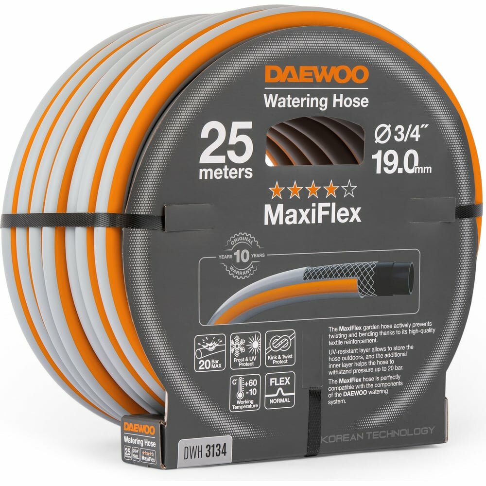 Шланг DAEWOO maxiflex диаметром 3/4 19 мм, 25 м DWH 3134