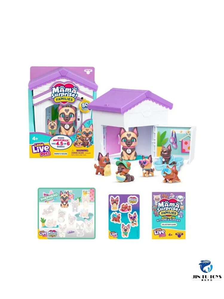 Little Live Pets Mama Surprise! Families Chihuahua / Интерактивный набор игрушек, включающий в себя 1 собаку-маму и 4-6 детенышей, оборудованных семейной сценой, которую можно развернуть в хижине