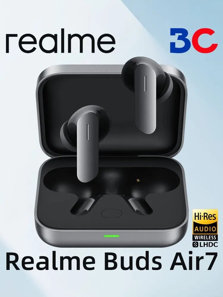 Realme Наушники беспроводные с микрофоном, Bluetooth, черно-серый