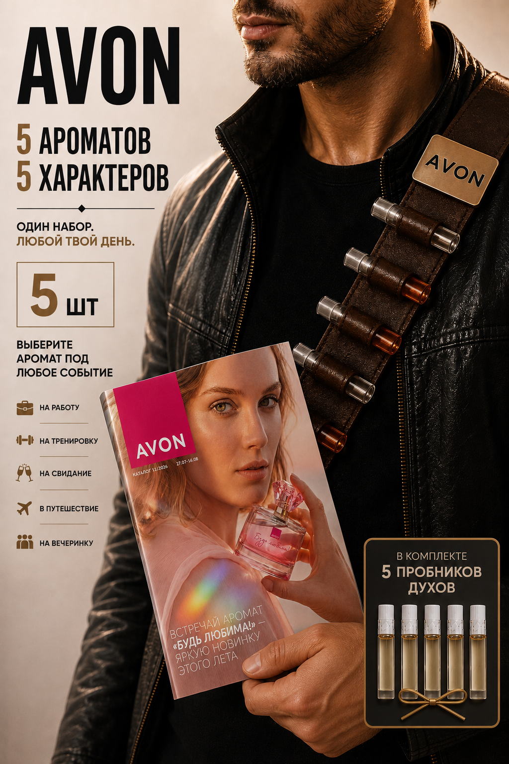 Каталог август + 5 пробников хиты Avon