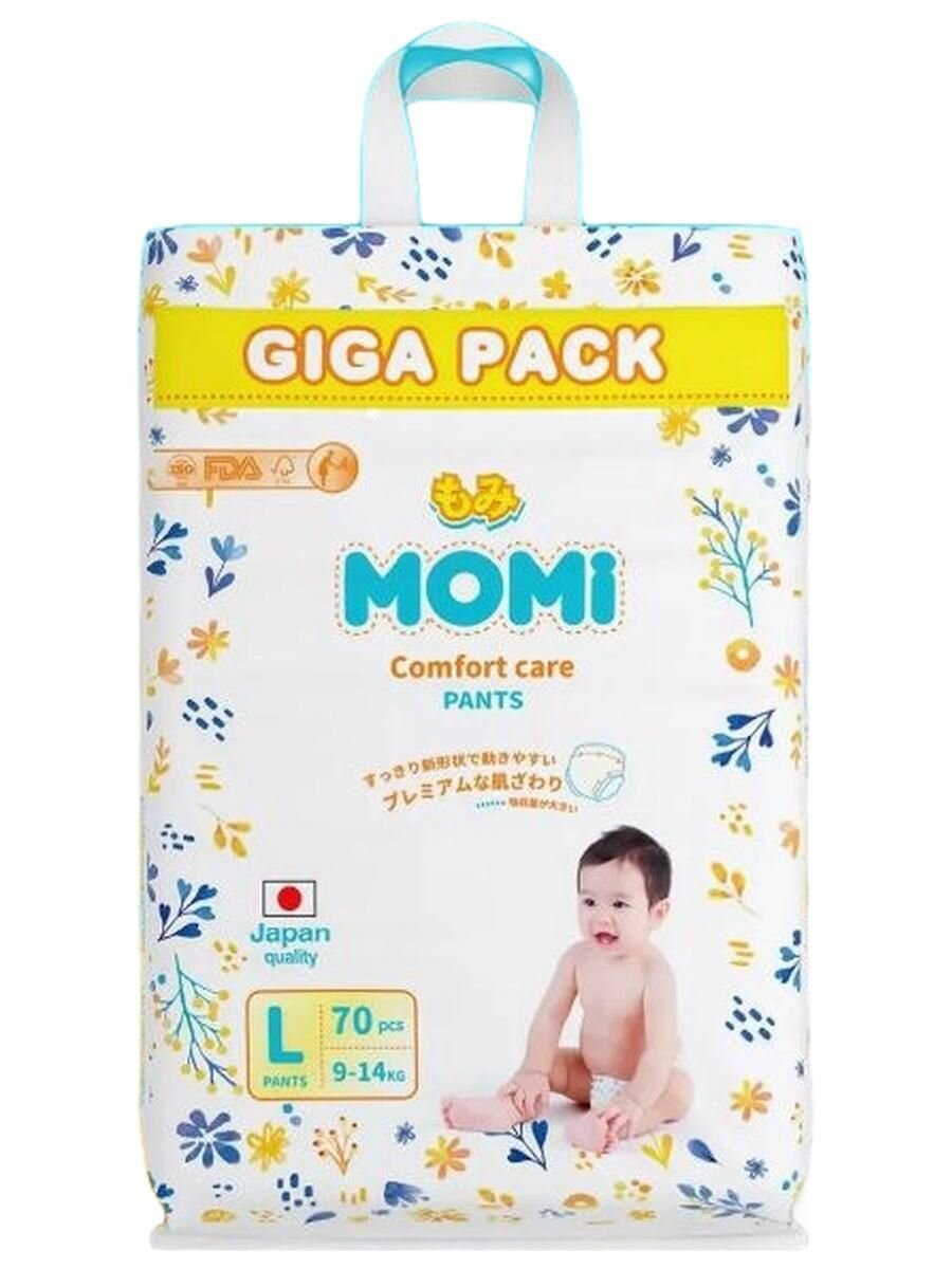 MOMI COMFORT CARE трусики-подгузники L (9-14 кг) GIGA, 70 шт