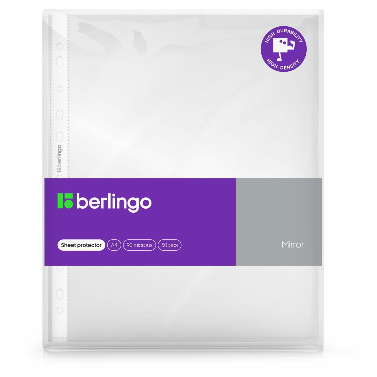 Файл-вкладыш с перфорацией Berlingo Mirror (А4, 90мкм, глянцевый, в пакете) (SPm_A4090), 50шт.