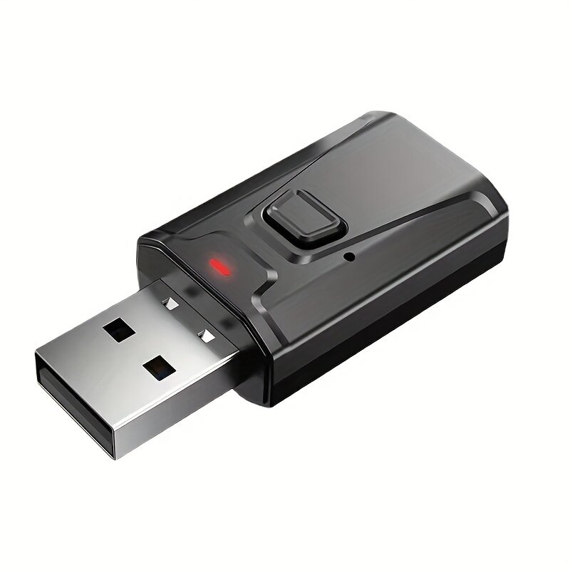Аудиоадаптер 4-в-1 Bluetooth 5.0, передатчик/приемник для авто USB с функцией звонков, черный