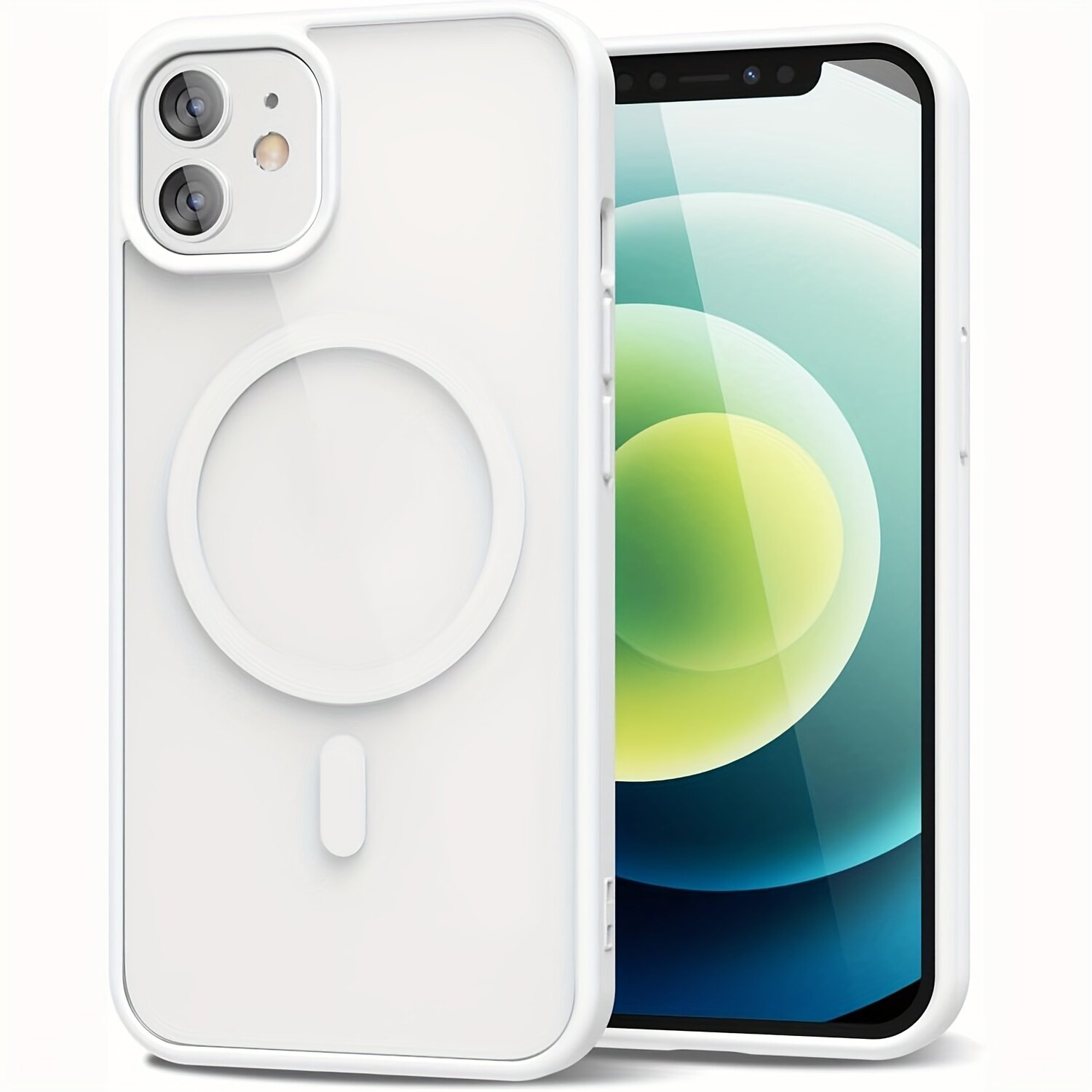 Прозрачный магнитный ультратонкий чехол из PC для iPhone 15 Pro Max, белый цвет