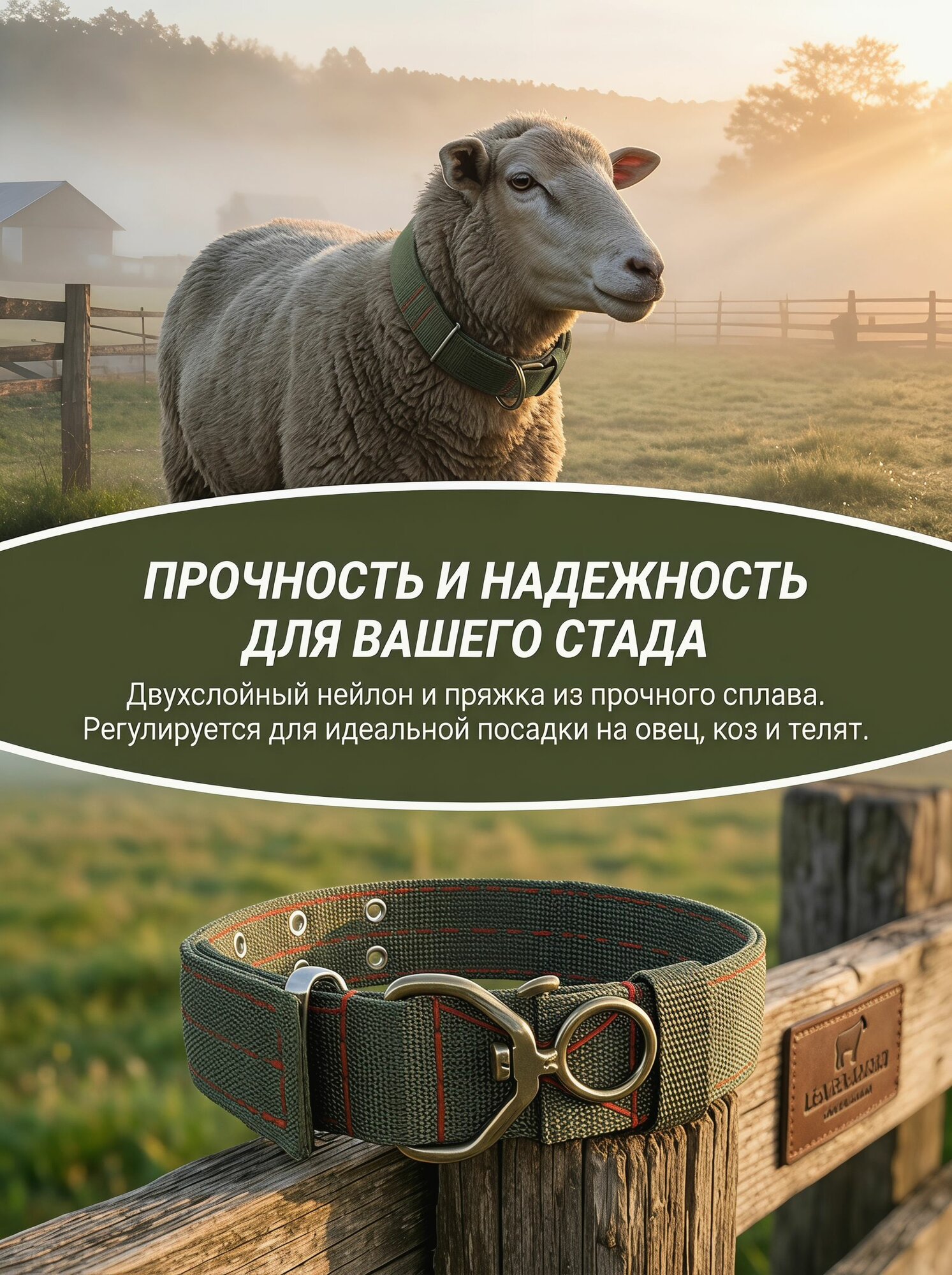 Маркировка Ошейник для скота, телят, Больших собак 60 см/30 мм 4 слоя нейлон для КРС для крупных собак нейлоновый 4-слойный 60 см 30 мм