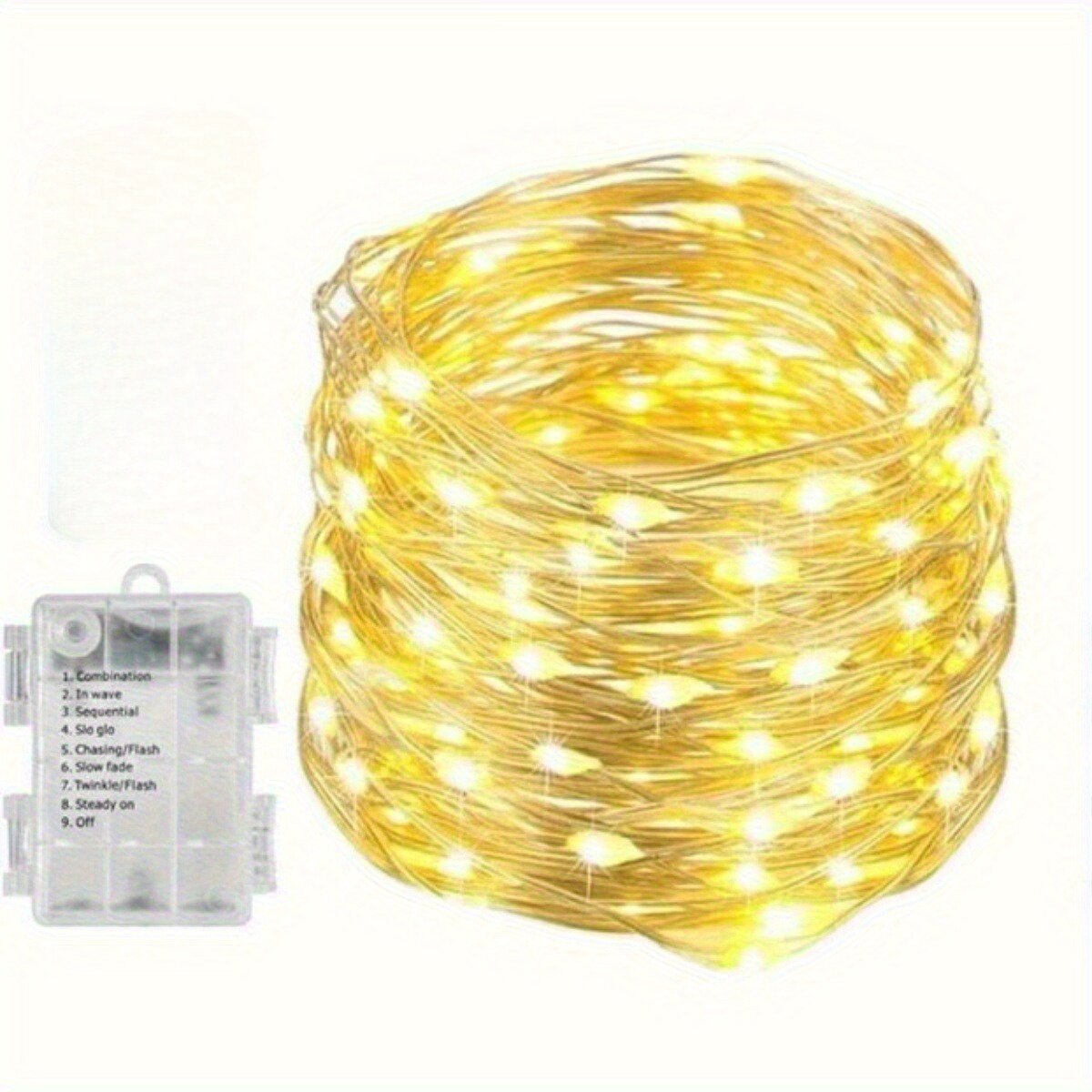 Светодиодная гирлянда 200 LED Warm White на батарейках, 20 м, мерцающие огни для дома, вечеринки, свадьбы, Рождества, 1 упаковка