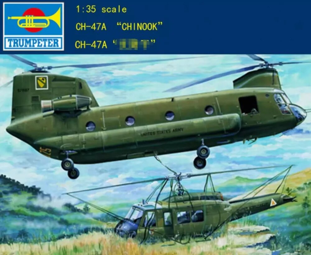 Trumpeter 05104 1/35 CH-47A Chinook Helicopter сборная модель самолета