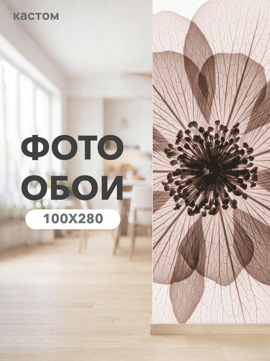 Фотообои на стену флизелиновые 3d Цветы и растения 100х270 см