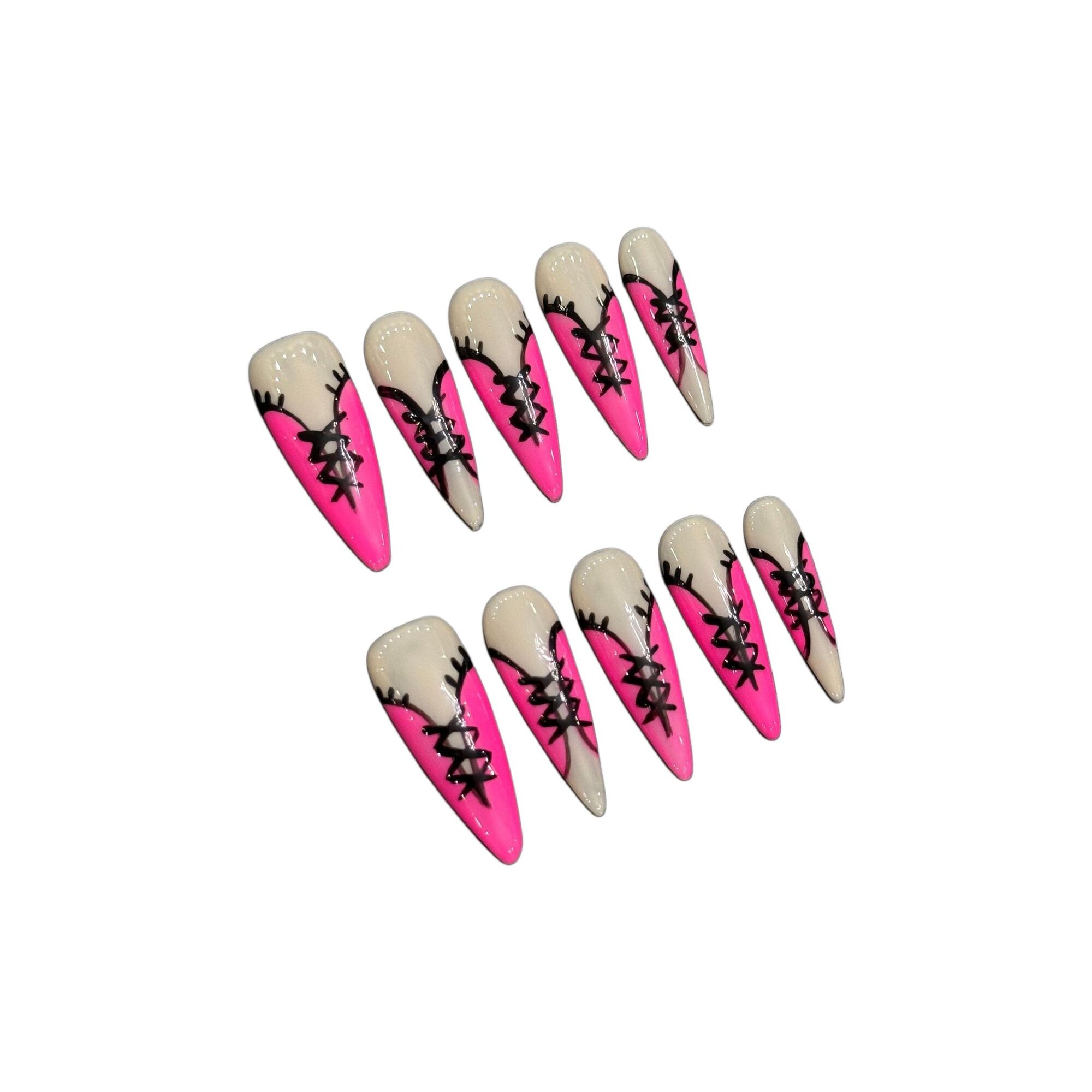 SHANGSHIQIN Ручная работа Press-on Nails Western Nail Patches Искусственные Ногти Nail Art Средняя Длина S15-11-12-11-8