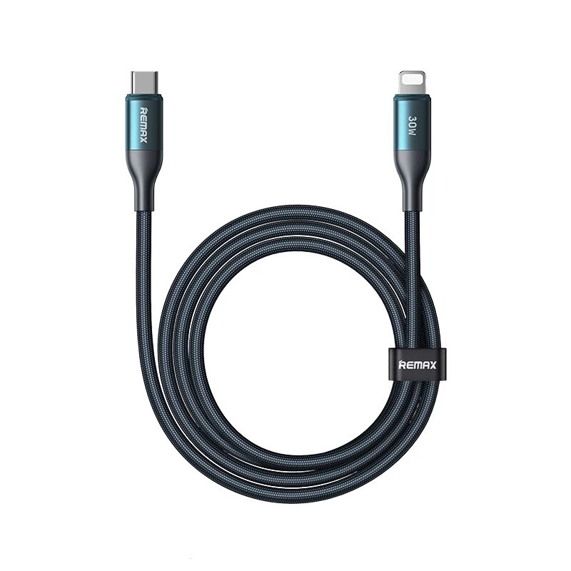 REMAX Алюминиевый сплав с умным отключением кабель для зарядки USB-C к Lightning, 30 Вт быстрая зарядка, 1,2 м, матовый