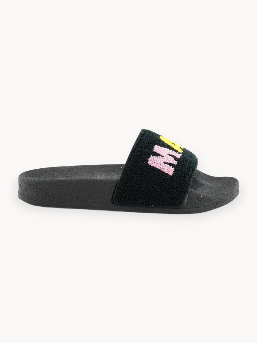 Шлёпанцы Marni Lettered slide, размер 39, черный