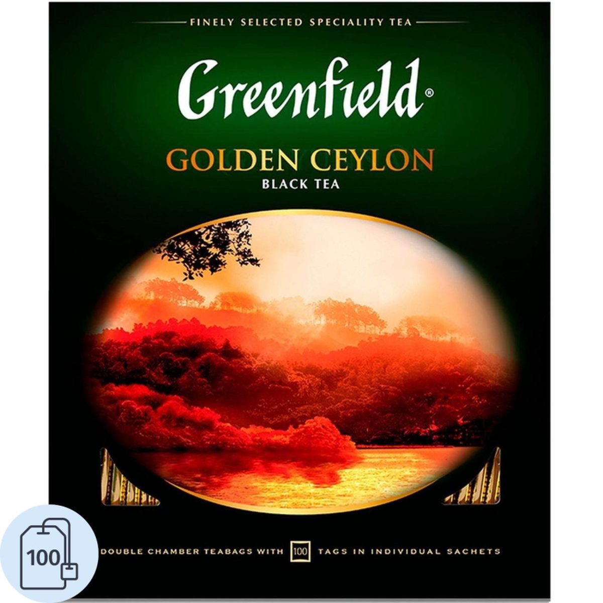 Чай Greenfield Golden Ceylon (черный фольгир, 100пак.), 9 уп.