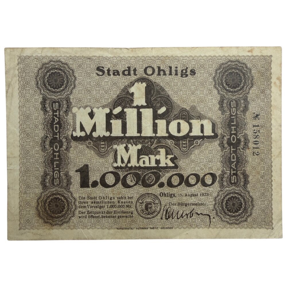 Германия (Веймарская республика) Олигс 1000000 (1 миллион) марок 1923 г.