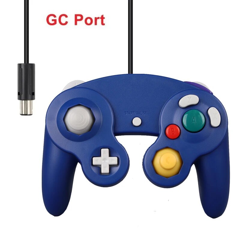 Проводной геймпад Blue для Nintendo Gamecube, Wii, Wii U, Switch