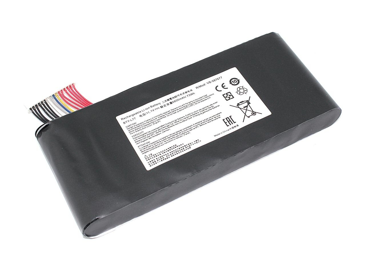 Аккумуляторная батарея для ноутбука MSI GT72 (BTY-L77) 11.1V 6600mAh