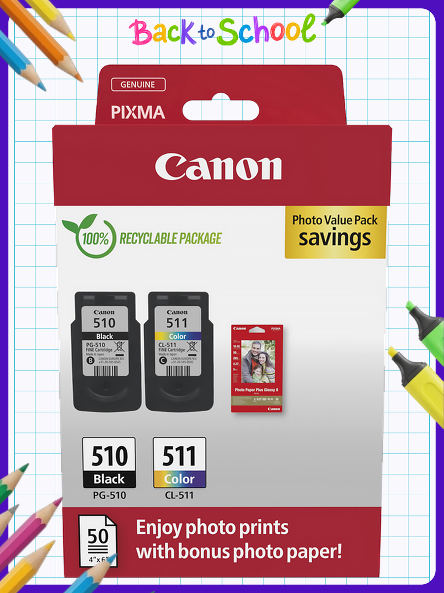Набор картриджей для струйного принтера CANON PG-510/CL-511 Multipack (2970B017)
