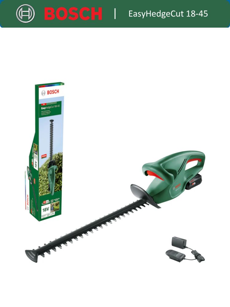 Кусторез аккумуляторный Bosch EasyHedgeCut 18-45, 1 аккумулятор, 0600849H02