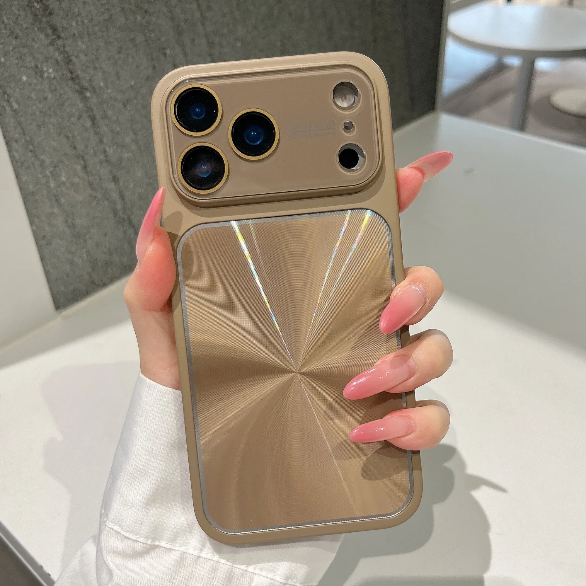 Чехол Для Телефона С Текстурой «Аврора» Для iPhone 17/16/15/14/13 iPhone 15 Pro, Коричневый, Brown